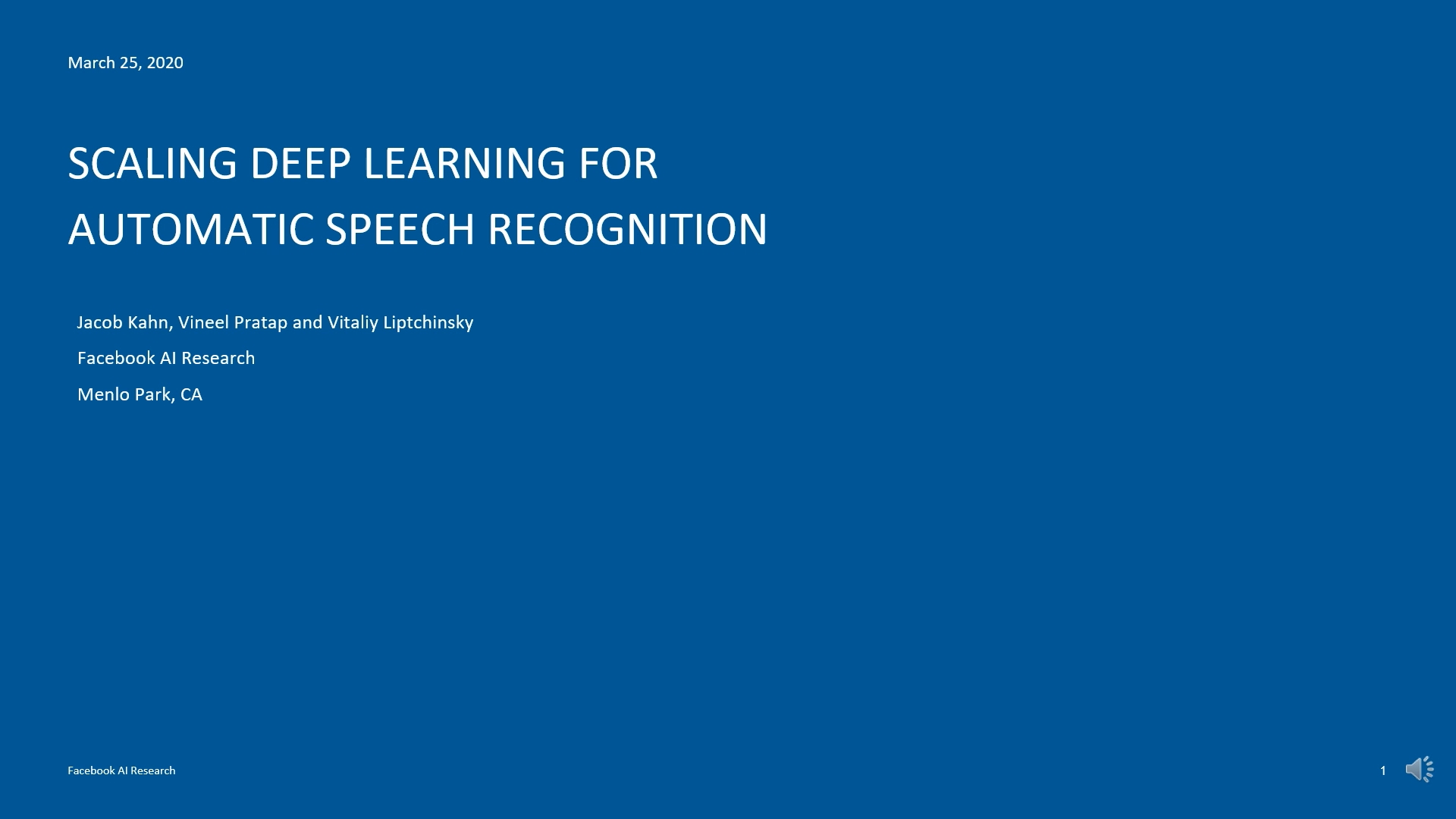 GTC 2020: Scaling Deep Learning for Automatic Speech Recognition | NVIDIA Developer