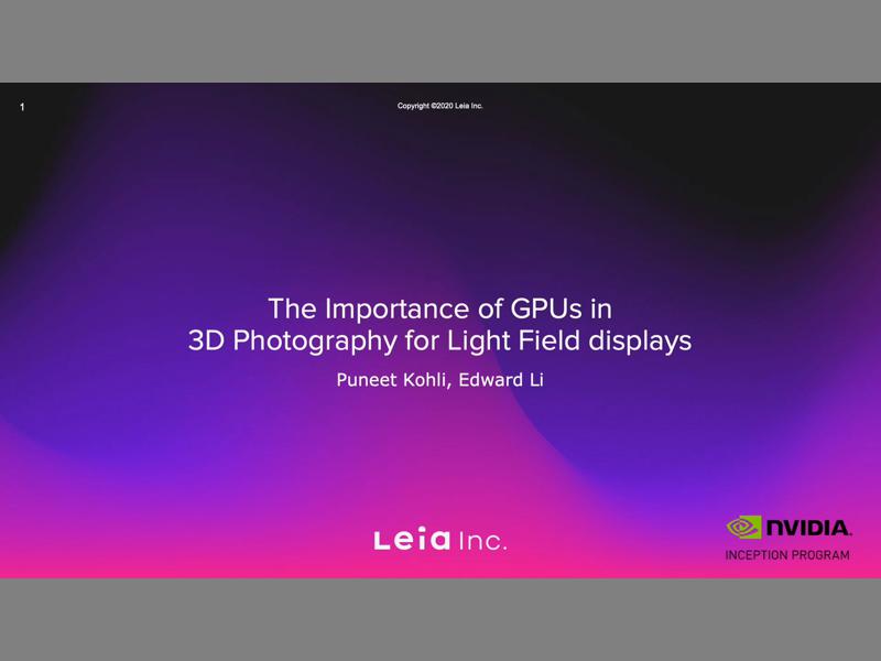 GTC 2020: The Importance of GPU Technology in 3D Photography for ...